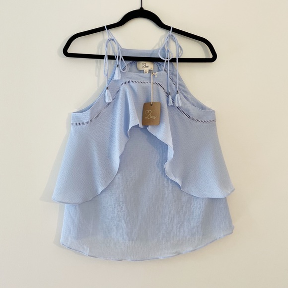 Love | Tops | Nwt Love Baby Blue Flowy Top | Poshmark